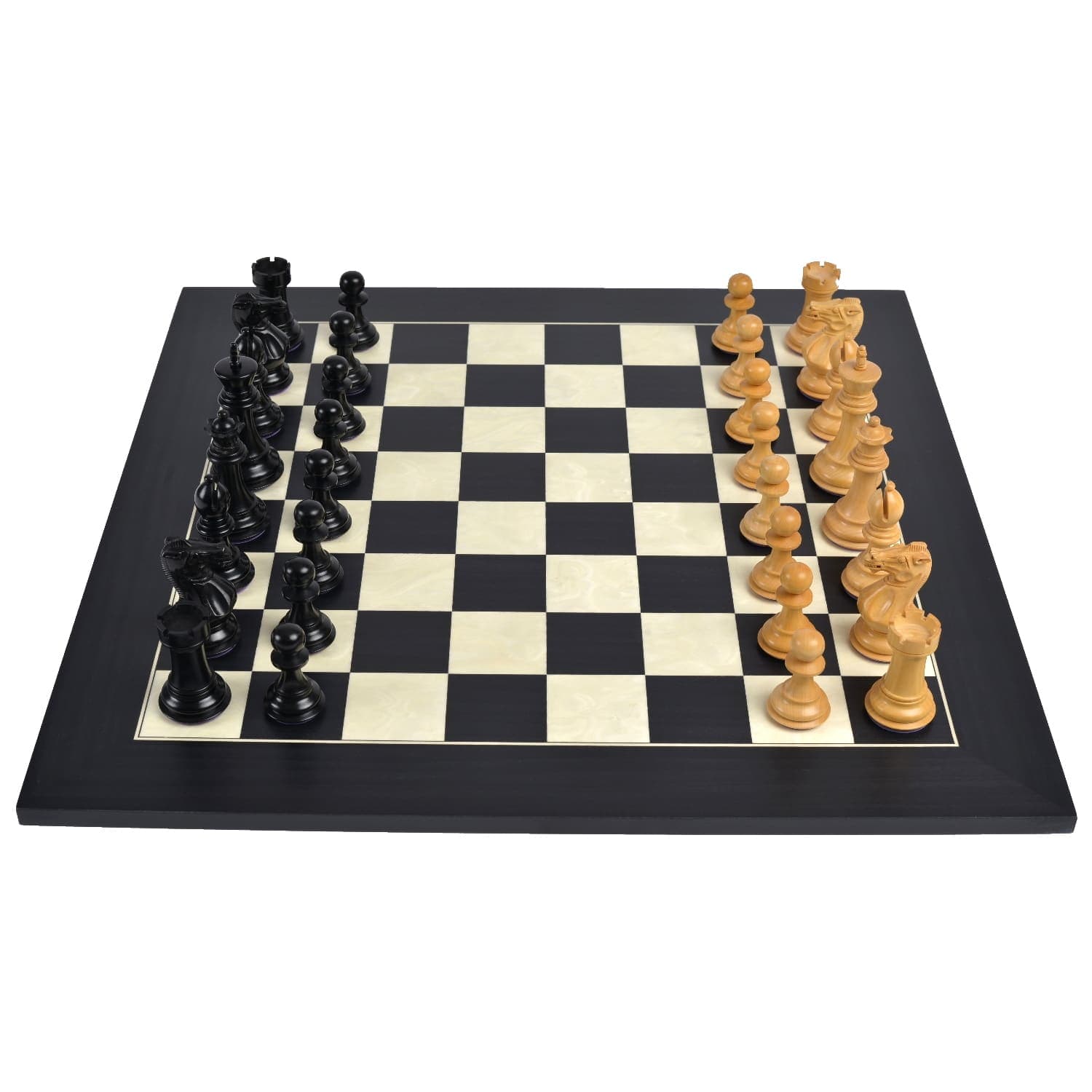 Purling Heritage Chess Set Ebony & Boxwood with Maple/Poplar Board