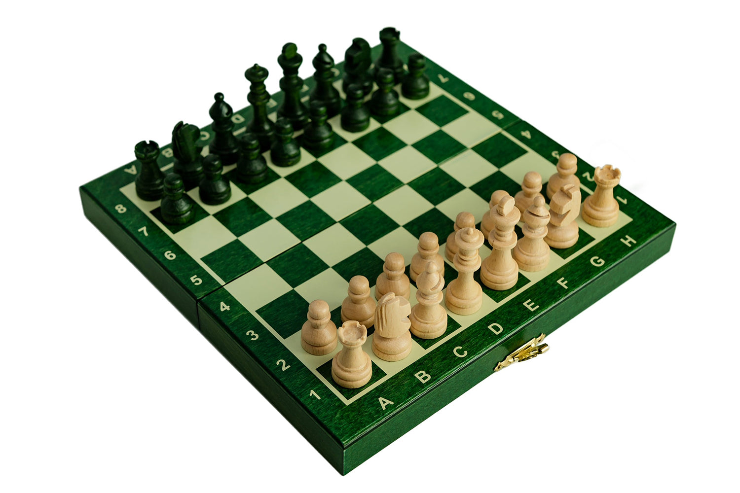 Mini Magnetic Folding Travel Chess set - Green