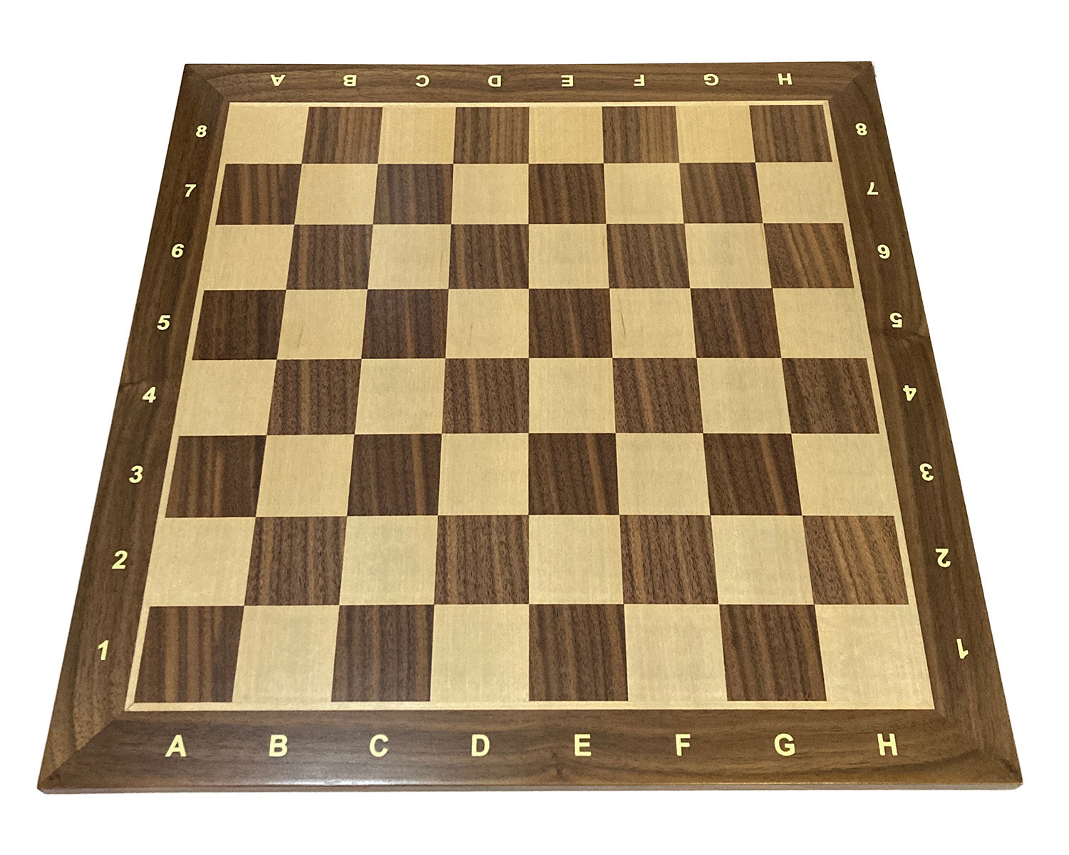 Standard Walnut and Maple Chess Board with Algebraic Notation (ST2)
